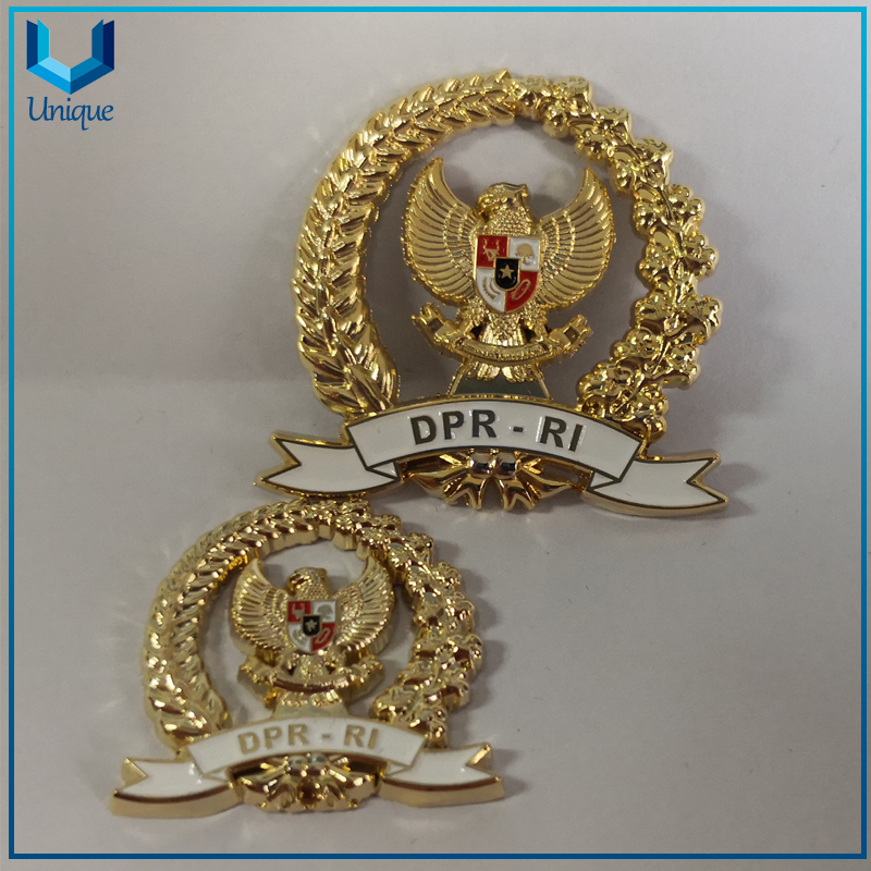 Free Sample Lapel Pin,Customize Indonesia DPR Badge,24K Gold High ...