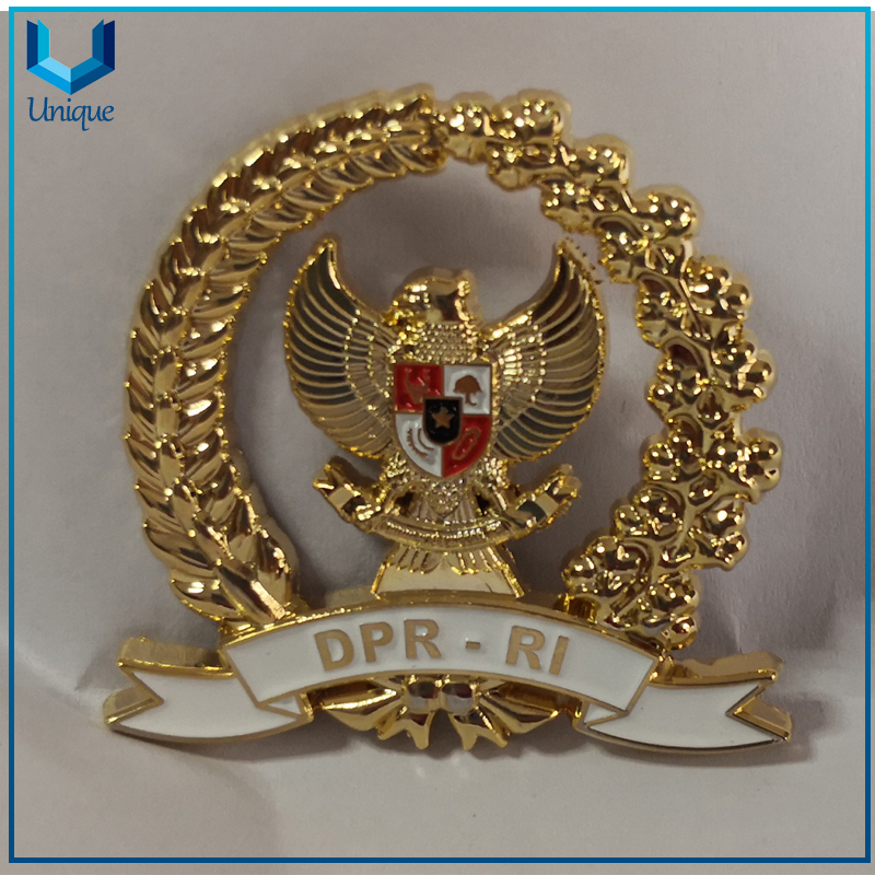 Free Sample Lapel Pin,Customize Indonesia DPR Badge,24K Gold High ...